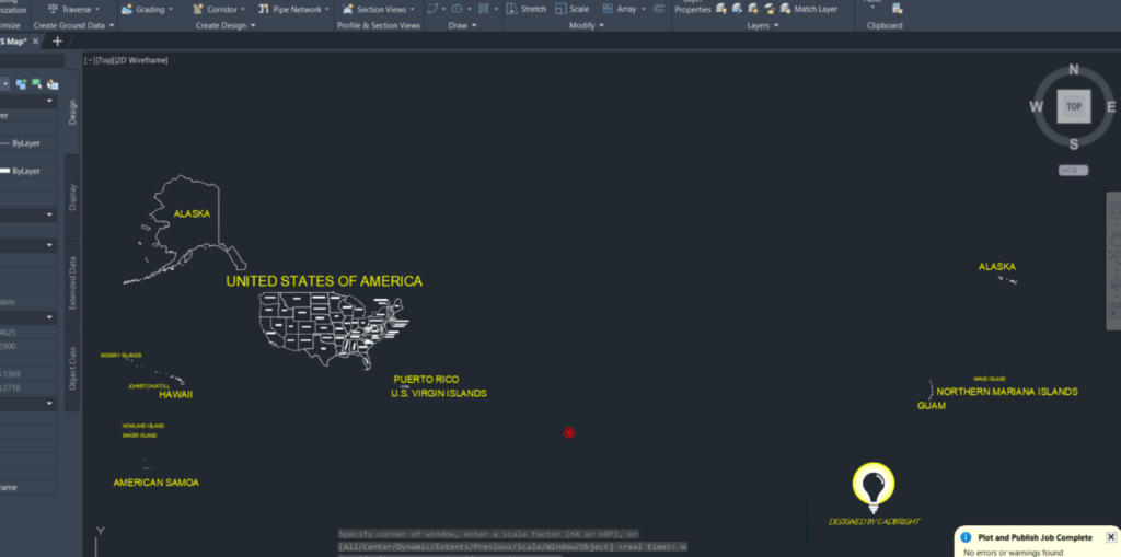 US State Map AutoCAD file download - CADBright