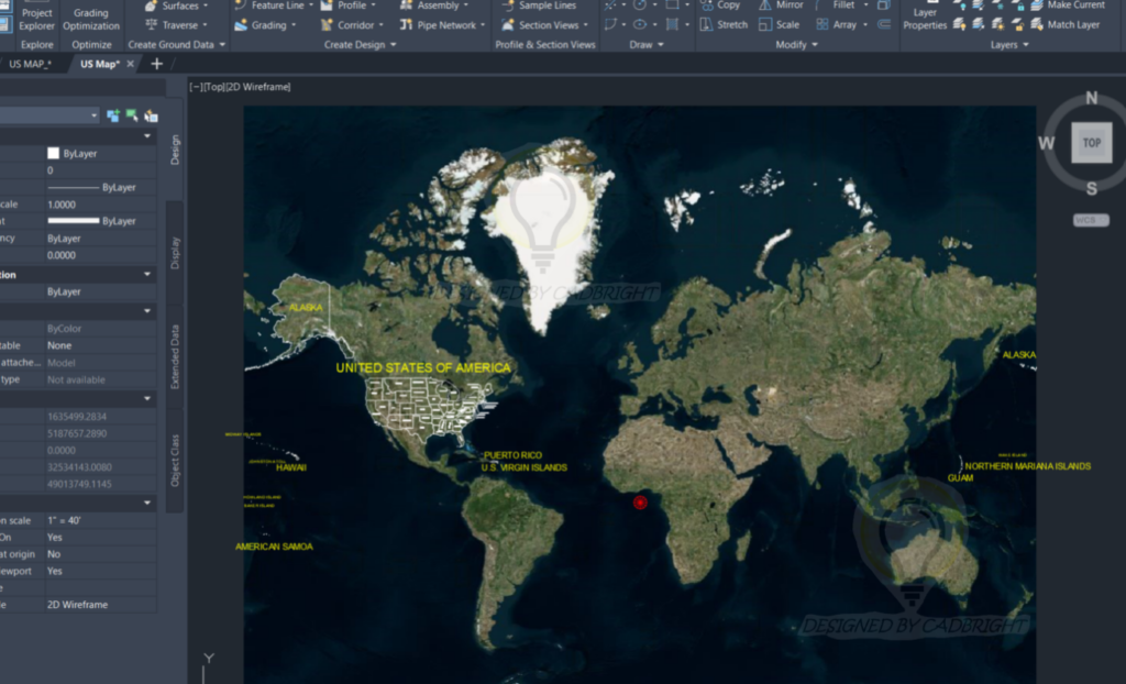 US State Map AutoCAD file download - CADBright