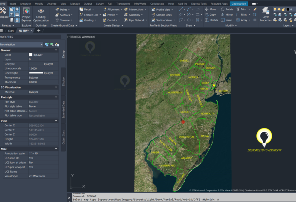 New Jersey County Map in AutoCAD Format - CADBright