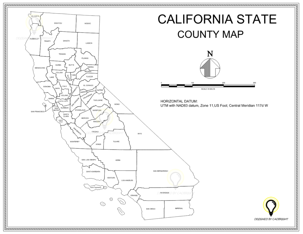 California County Map in AutoCAD Format - CADBright