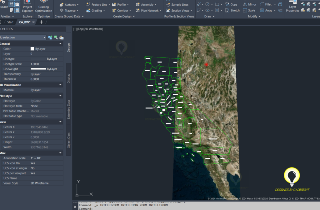 California County Map in AutoCAD Format - CADBright