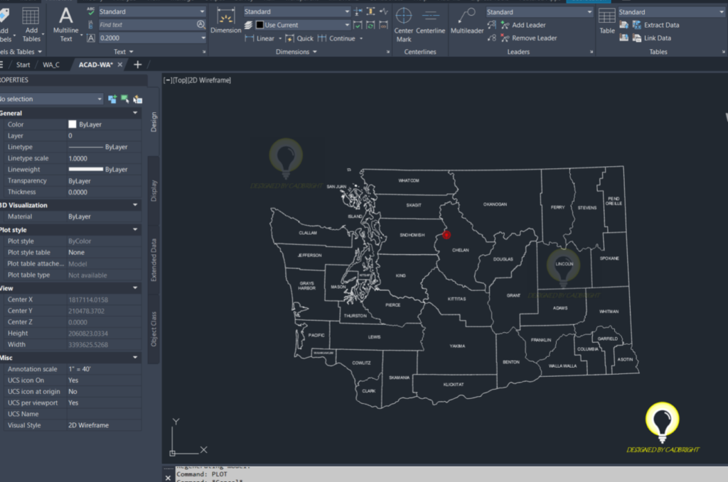 Washington County State Map in AutoCAD Format - CADBright
