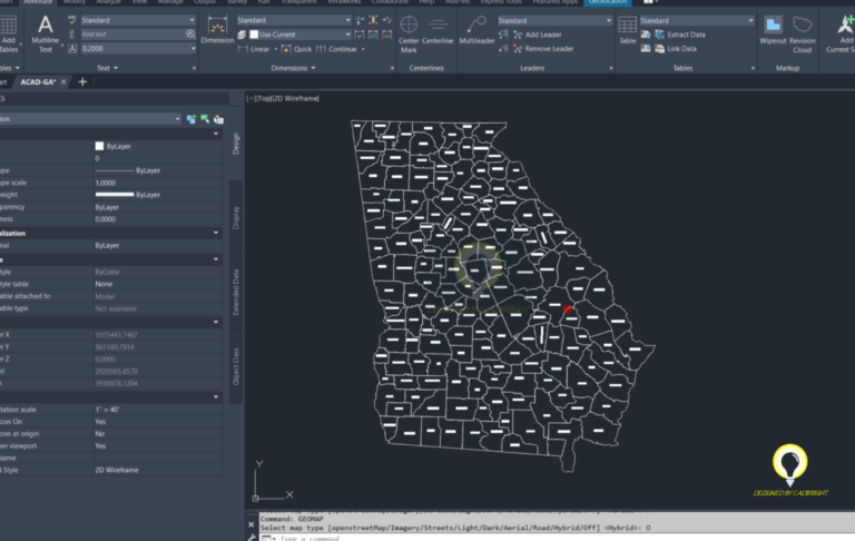 Georgia County Map in AutoCAD Format - CADBright