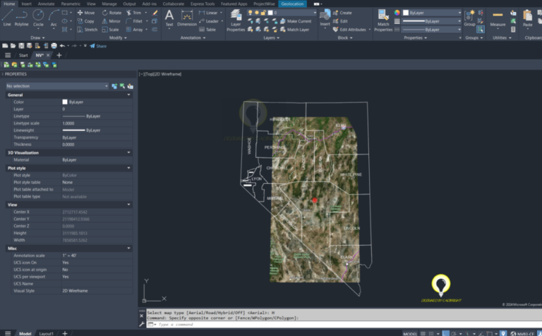 Nevada County Map in AutoCAD Format - CADBright