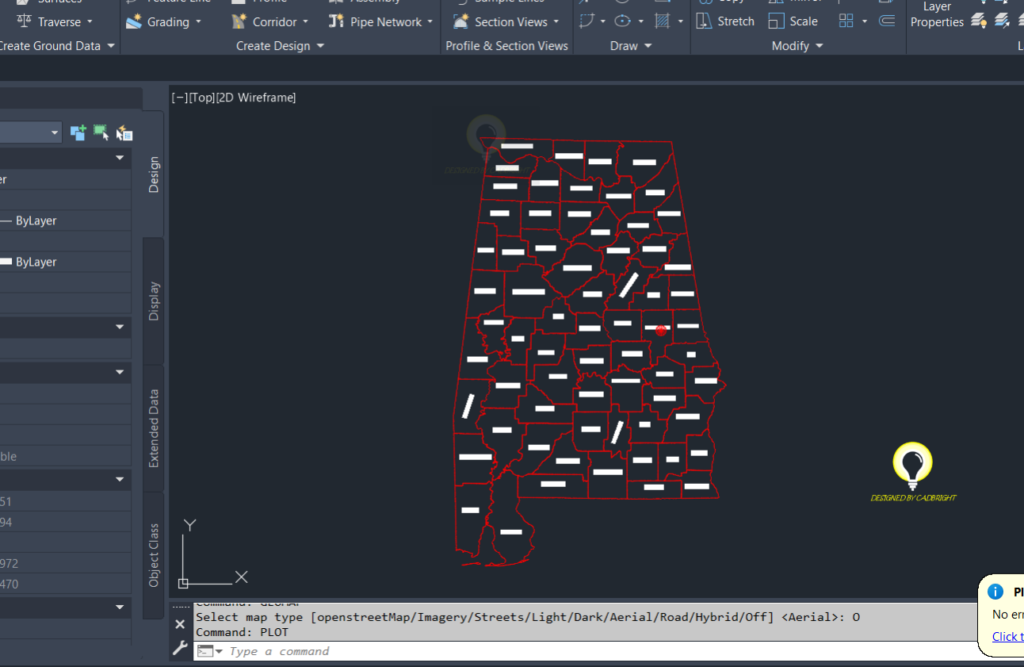 Alabama County Map in AutoCAD Format - CADBright