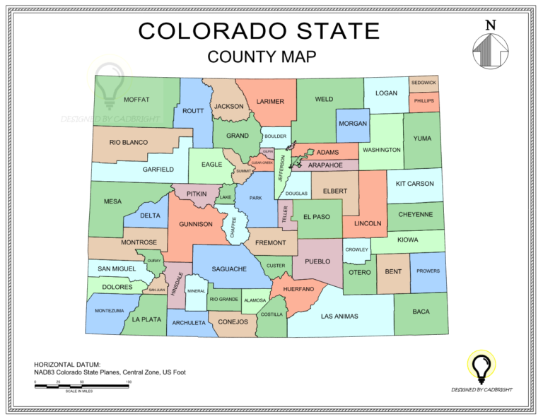 Colorado County Color Map in AutoCAD Format - CADBright