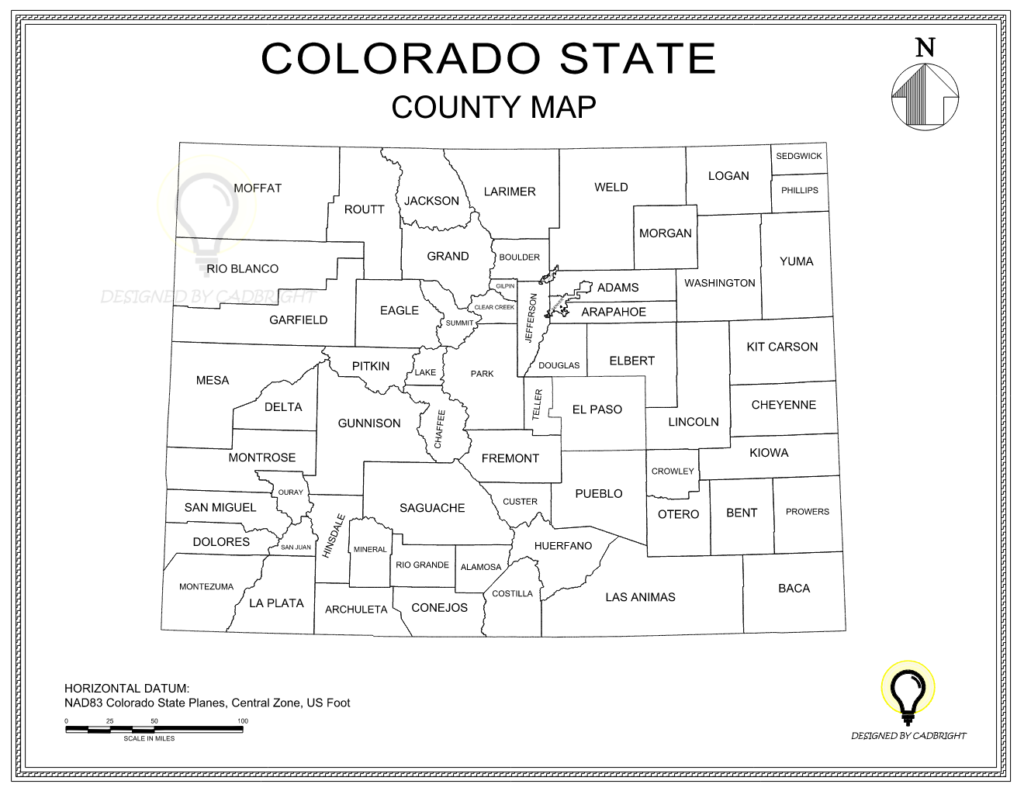 Colorado County Map in AutoCAD Format - CADBright