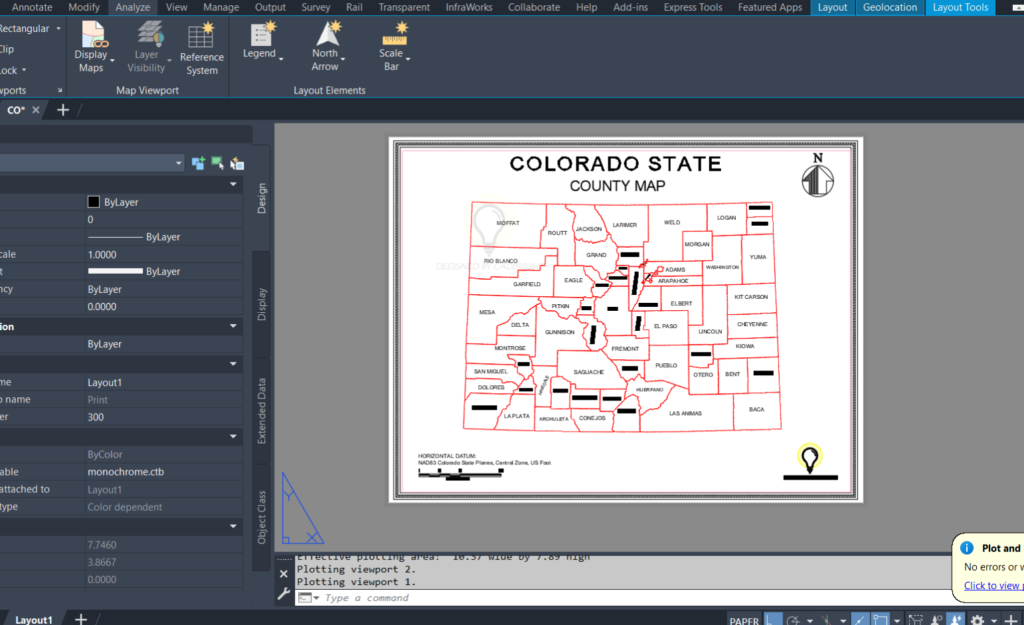 Colorado County Map in AutoCAD Format - CADBright