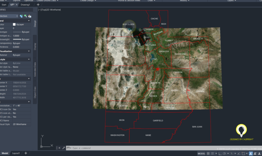 Utah County Map in AutoCAD Format - CADBright