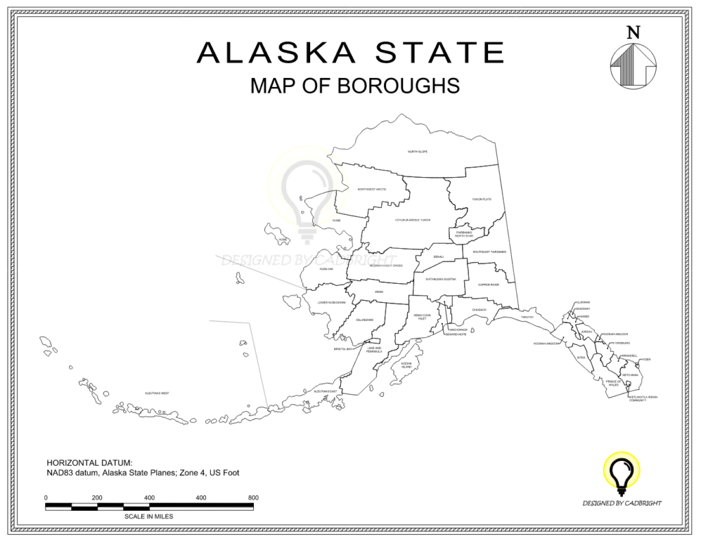 Alaska Borough Map in AutoCAD Format - CADBright
