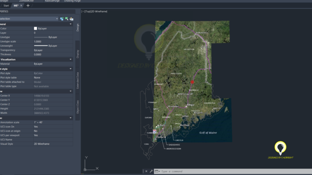 Maine County Map in AutoCAD Format - CADBright