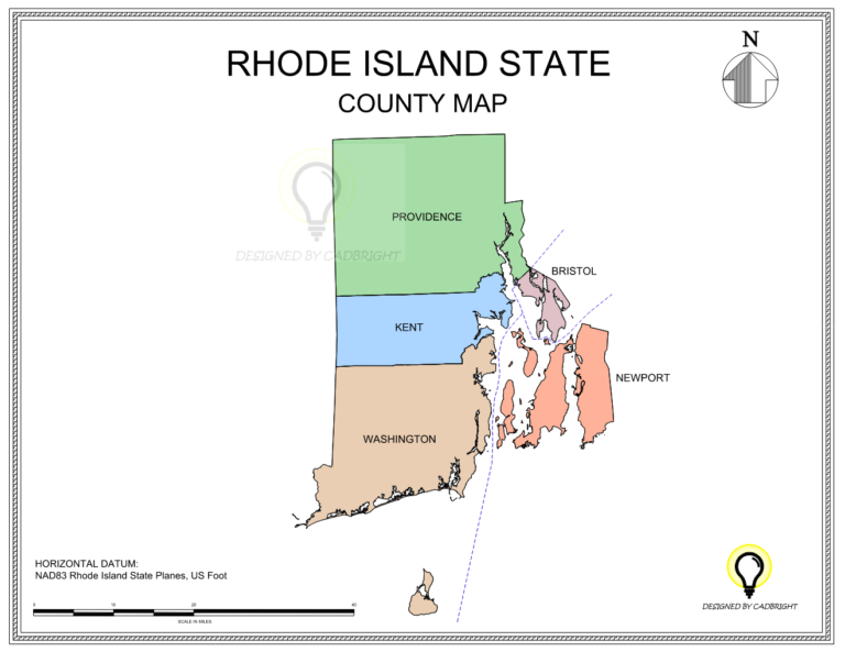Rhode Island County Color Map in AutoCAD Format - CADBright