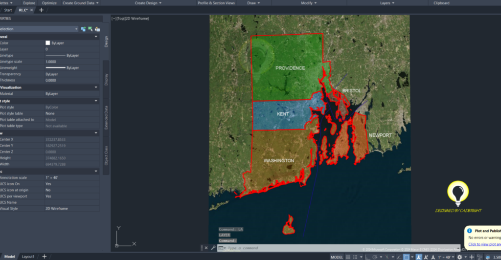 Rhode Island County Color Map in AutoCAD Format - CADBright