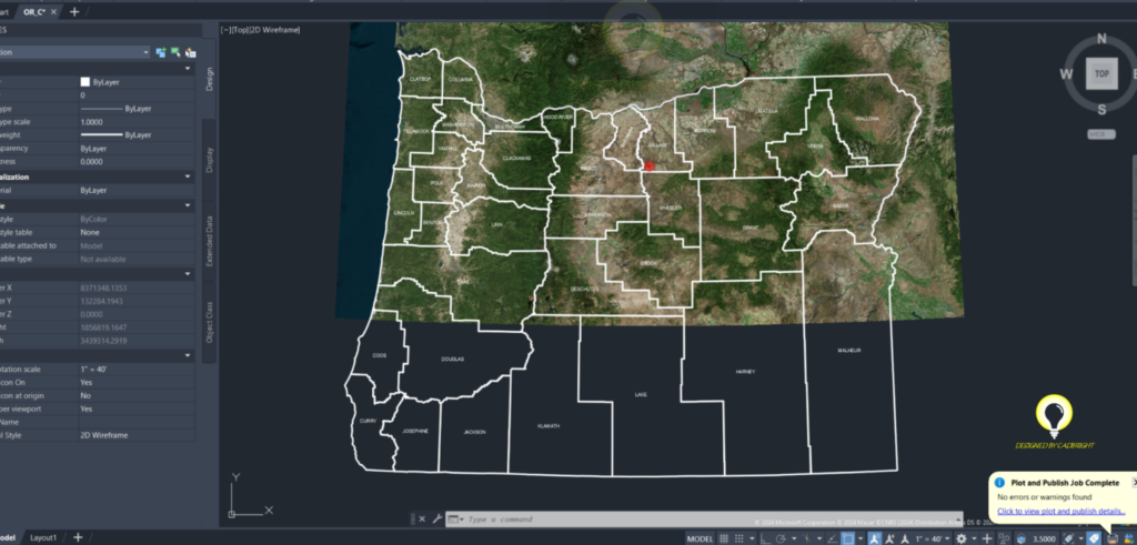 Oregon County Map in AutoCAD Format - CADBright