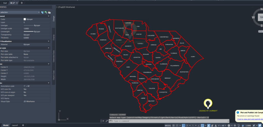 South Carolina County Map in AutoCAD Format - CADBright